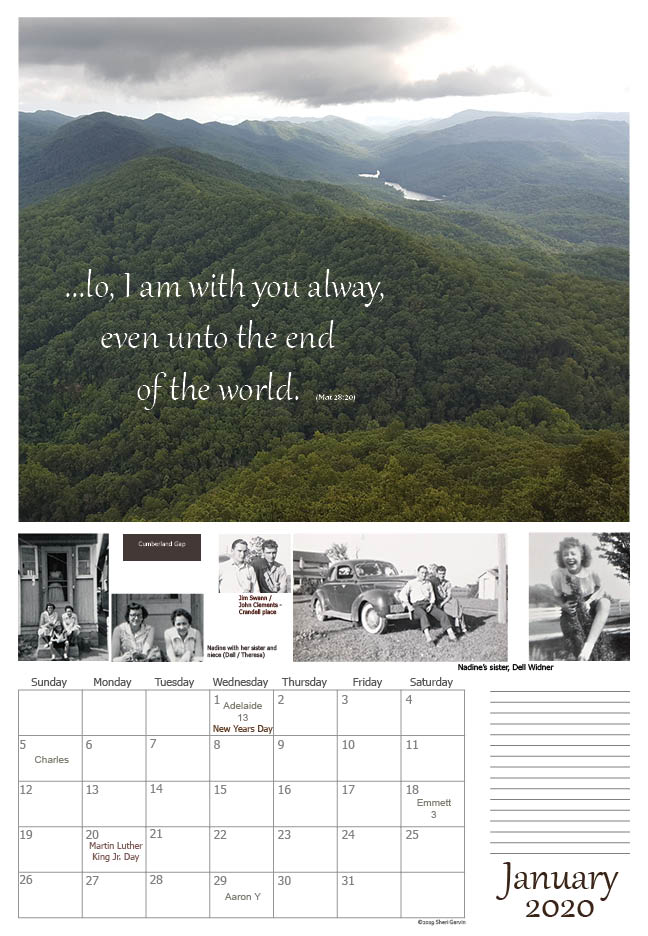 2019 Calendar – Flexing My Wings